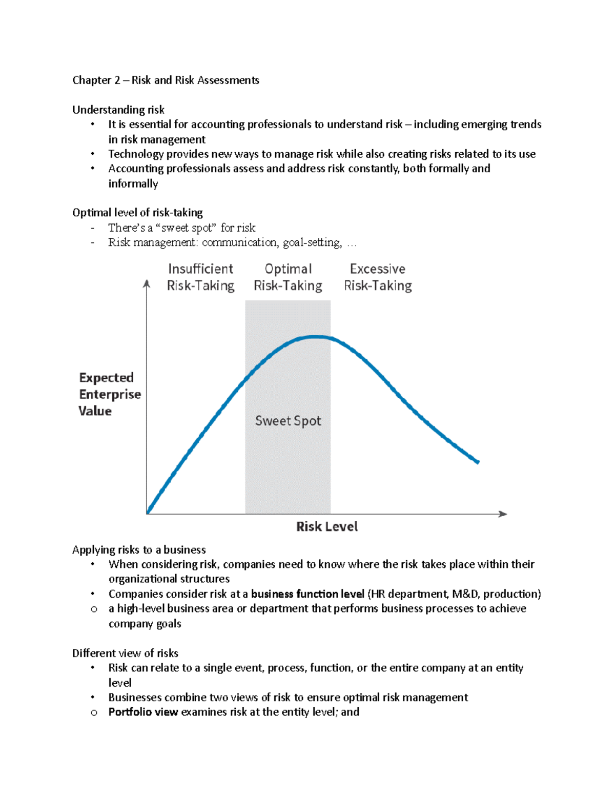 Week 2 - Sept 16 - Lecture and textbook notes - Chapter 2 – Risk and ...