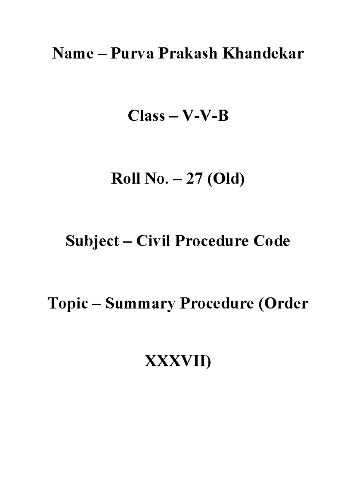CPC Assignment - Name – Purva Prakash Khandekar Class – V-V-B Roll No ...