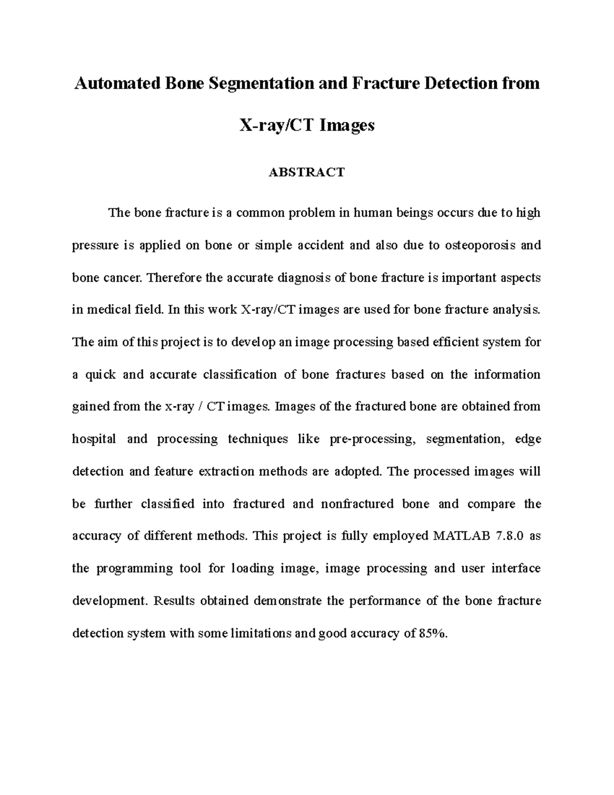 BONE Fracture - ENGINEERING BIOMEDICAL - Automated Bone Segmentation ...