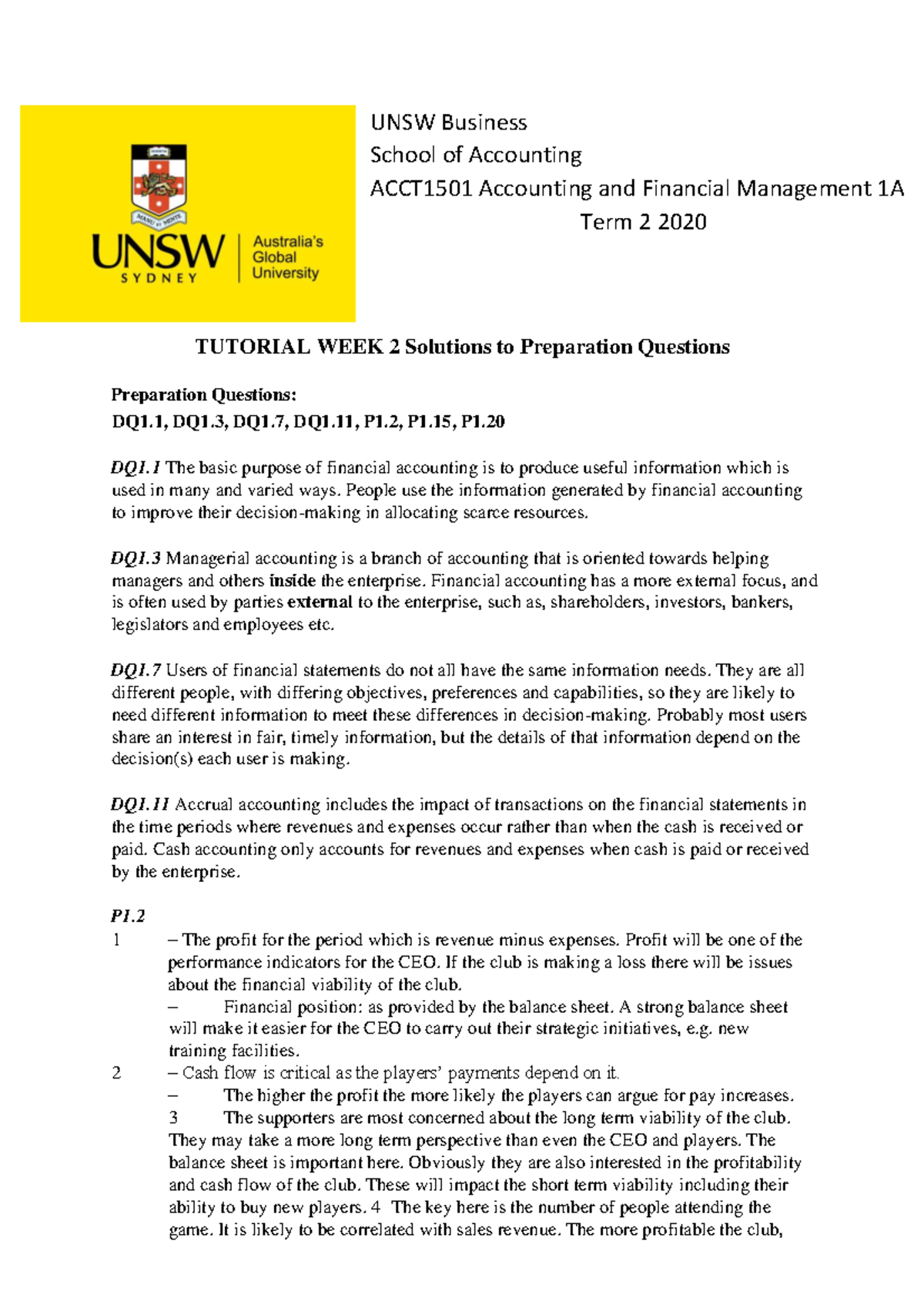 Preparation Ques Acct1501 Warning Tt Undefined Function 32 Warning Tt Undefined