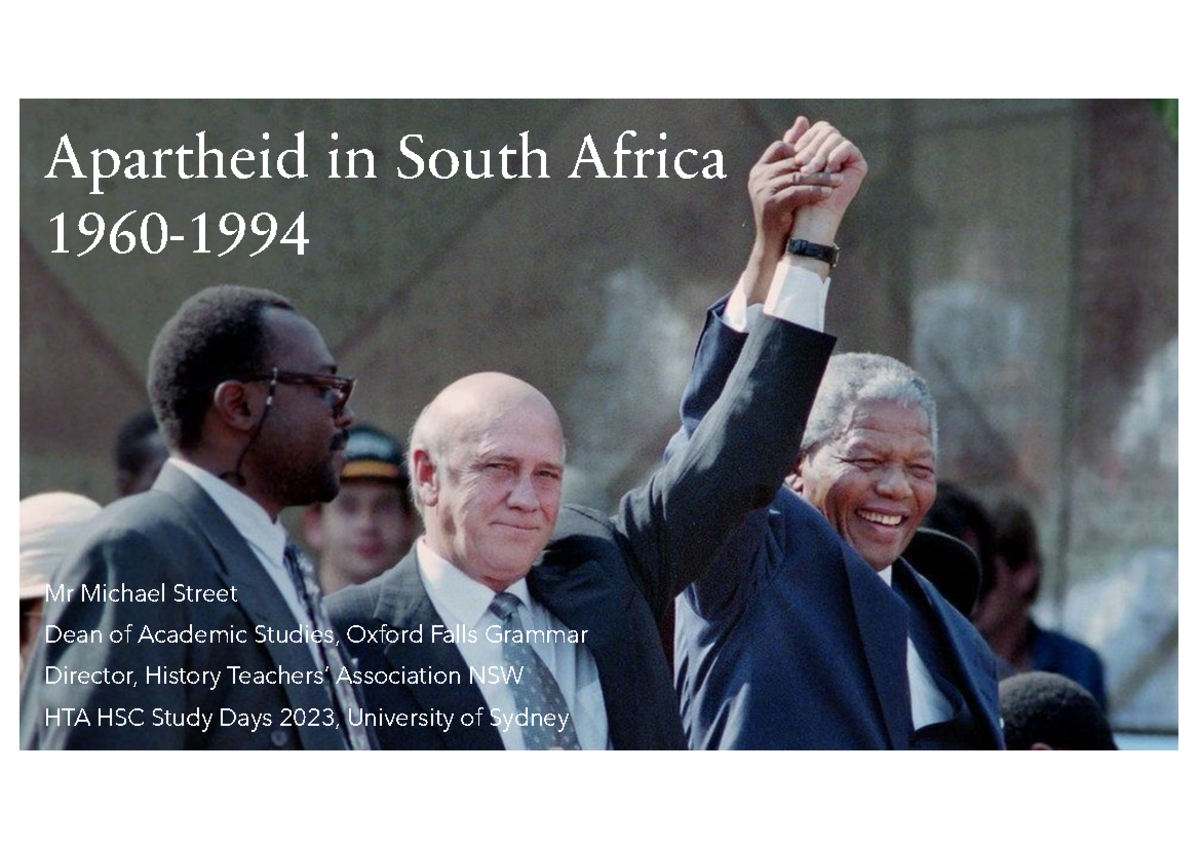 23-06-01 - Apartheid in South Africa - Apartheid in South Africa 1960 ...