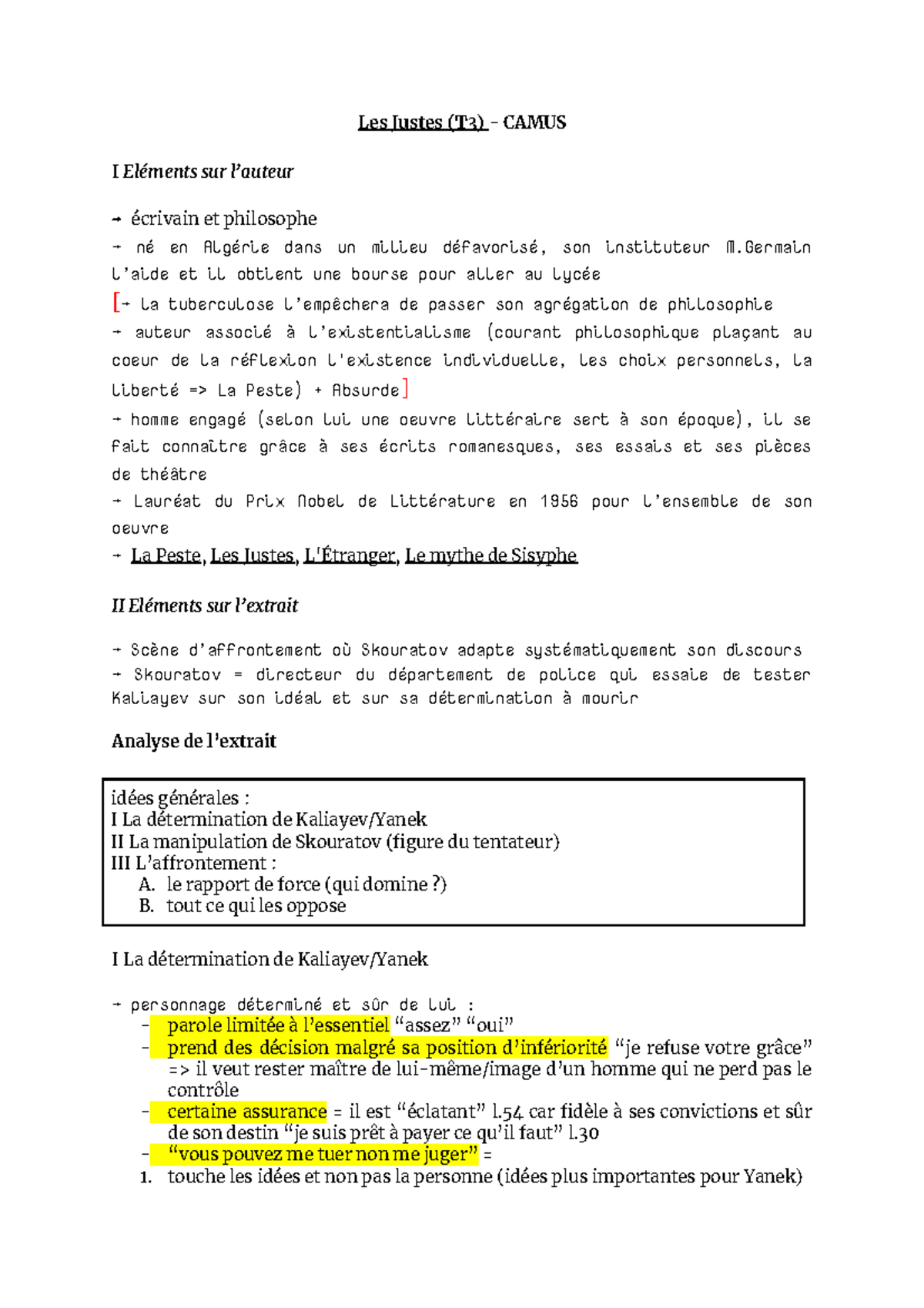 Les Justes Albert Camus - Les Justes (T3) - CAMUS I Eléments sur l ...