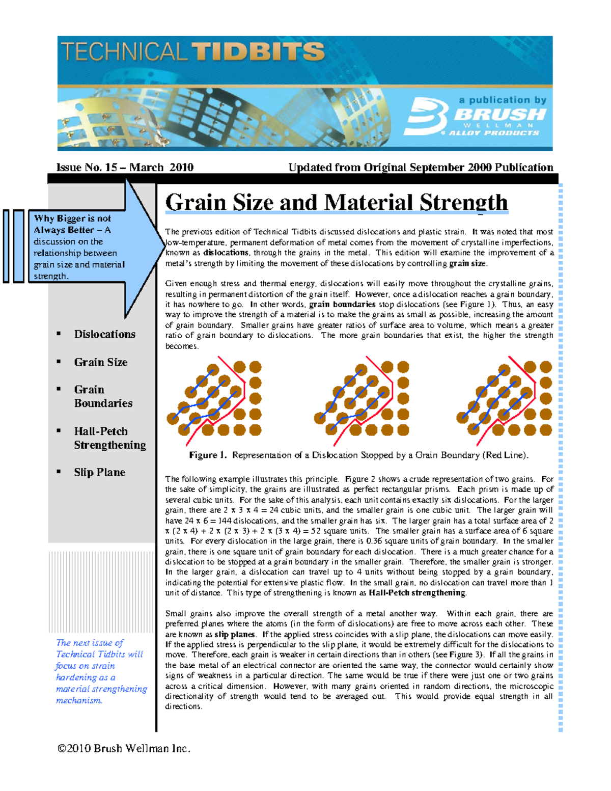 Issue No 15 - Grain Size and Material Strength - ©2010 Brush Wellman ...