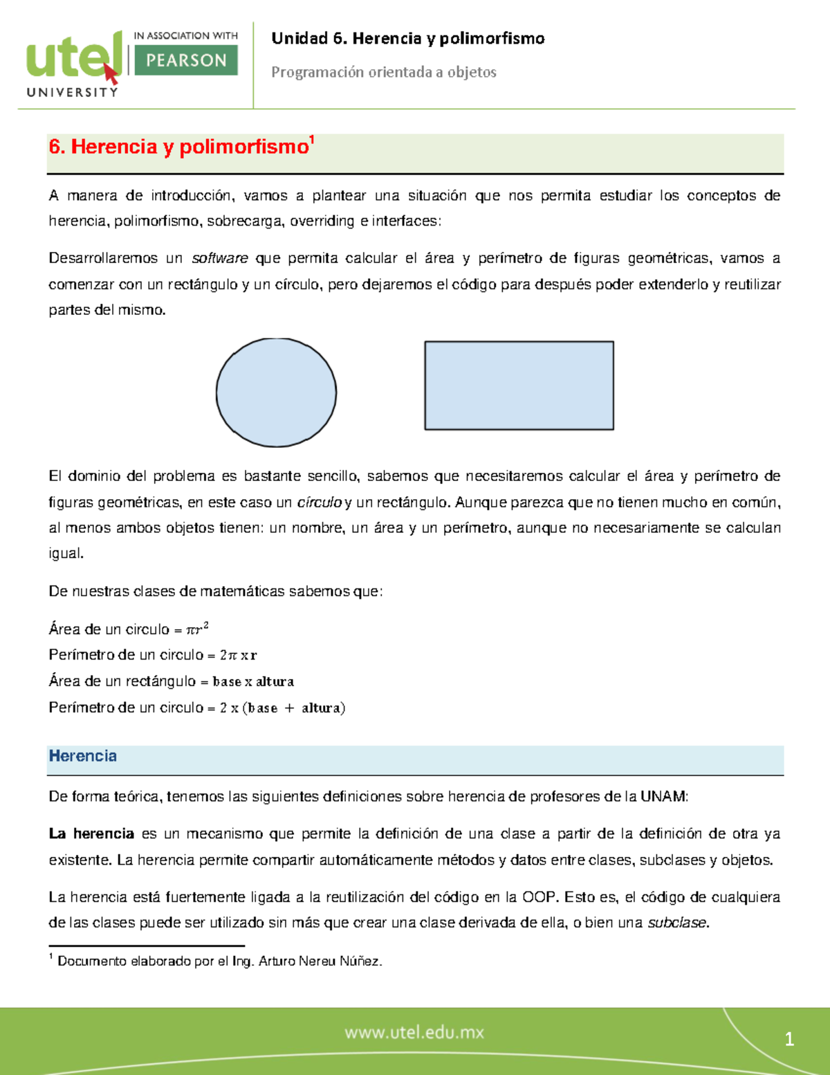 Herencia y polimorfismo - Programación orientada a objetos 6. Herencia y polimorfismo 1 A manera ...