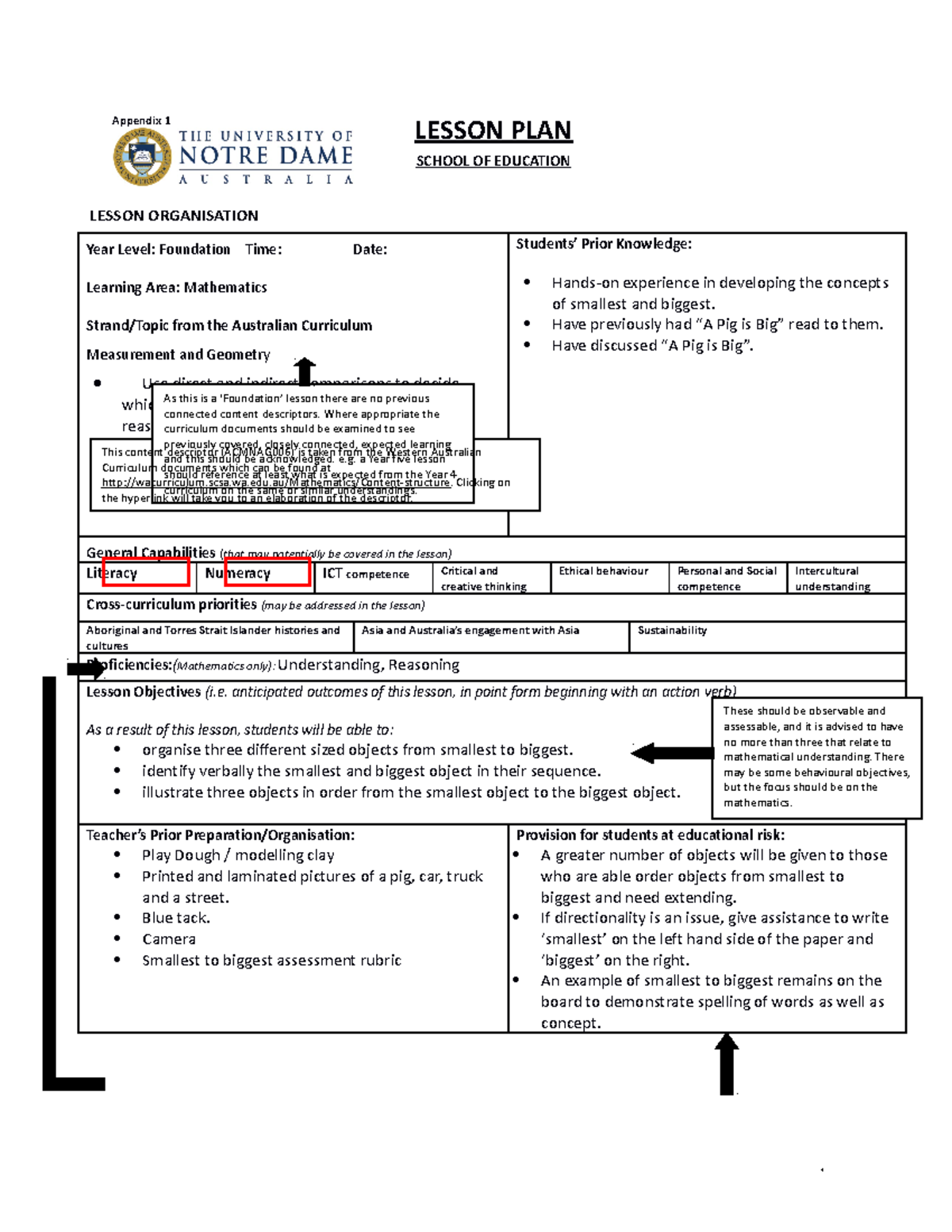 A Pig is Big - Example lesson - Appendix 1 LESSON PLAN SCHOOL OF ...