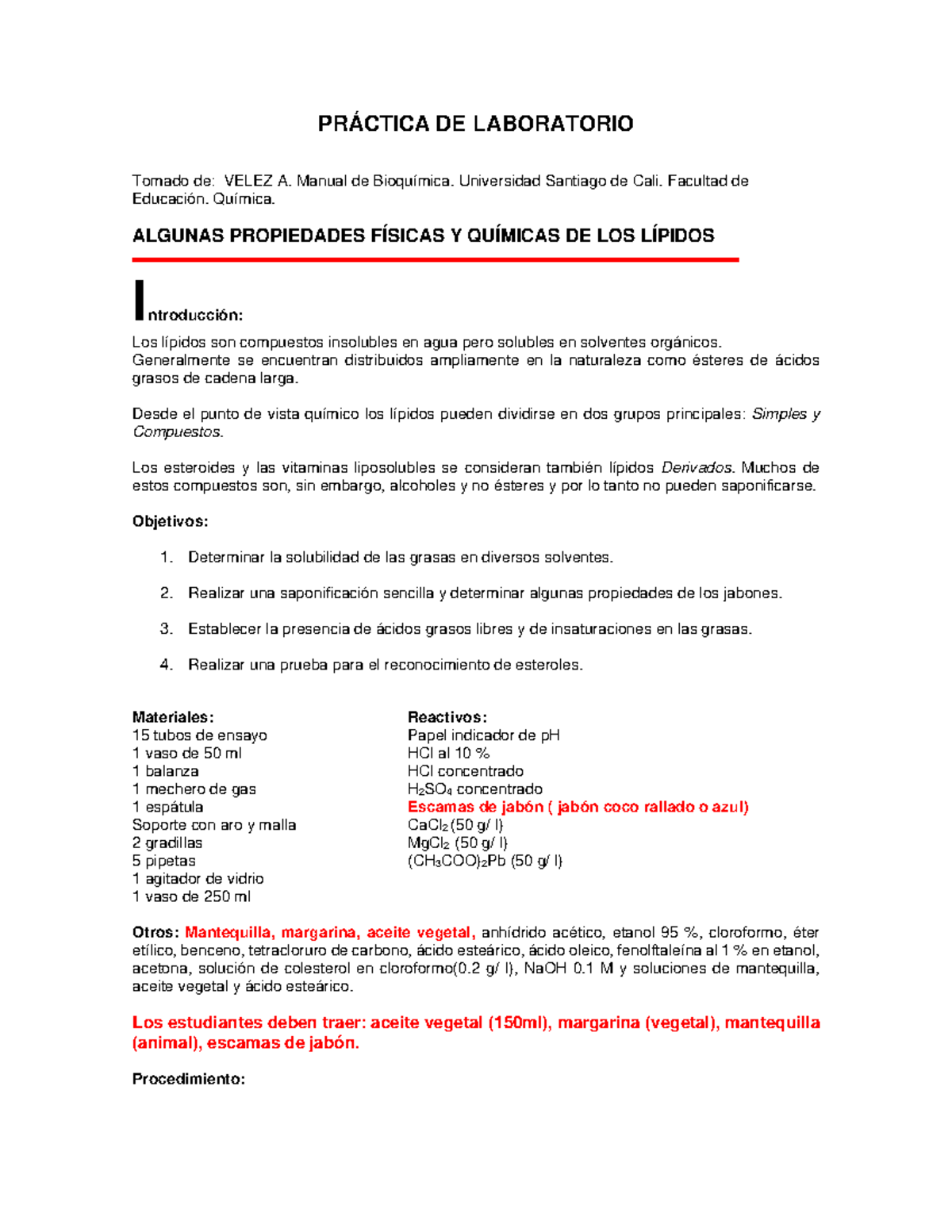 PRÁ Ctica DE Laboratorio.docx 04 de marzo - PRÁCTICA DE LABORATORIO Tomado de: VELEZ A. Manual ...