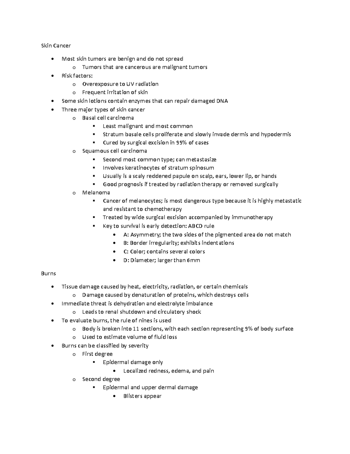 Integumentary System Part 3 - Skin Cancer Most skin tumors are benign ...