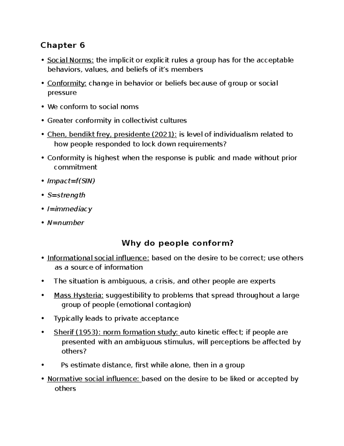 Chapter 6 and 7 - Chapter 6 Social Norms: the implicit or explicit ...