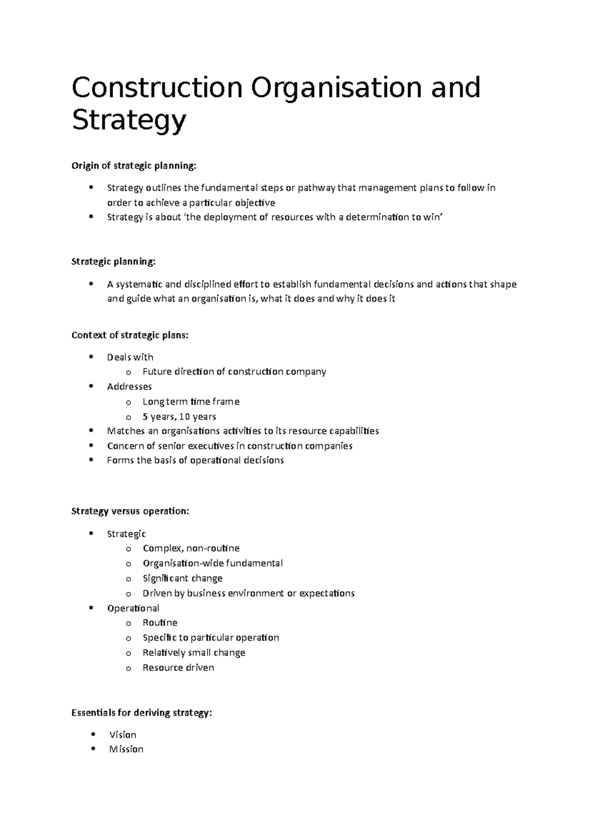 Lecture 4 - Construction Organisation And Strategy - Construction ...