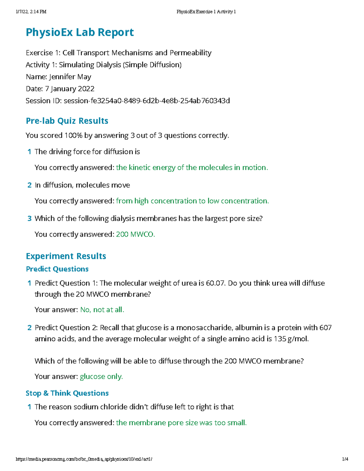 PhysioEx Exercise 1 Activity 1 2021 physiology - PhysioEx Lab Report ...