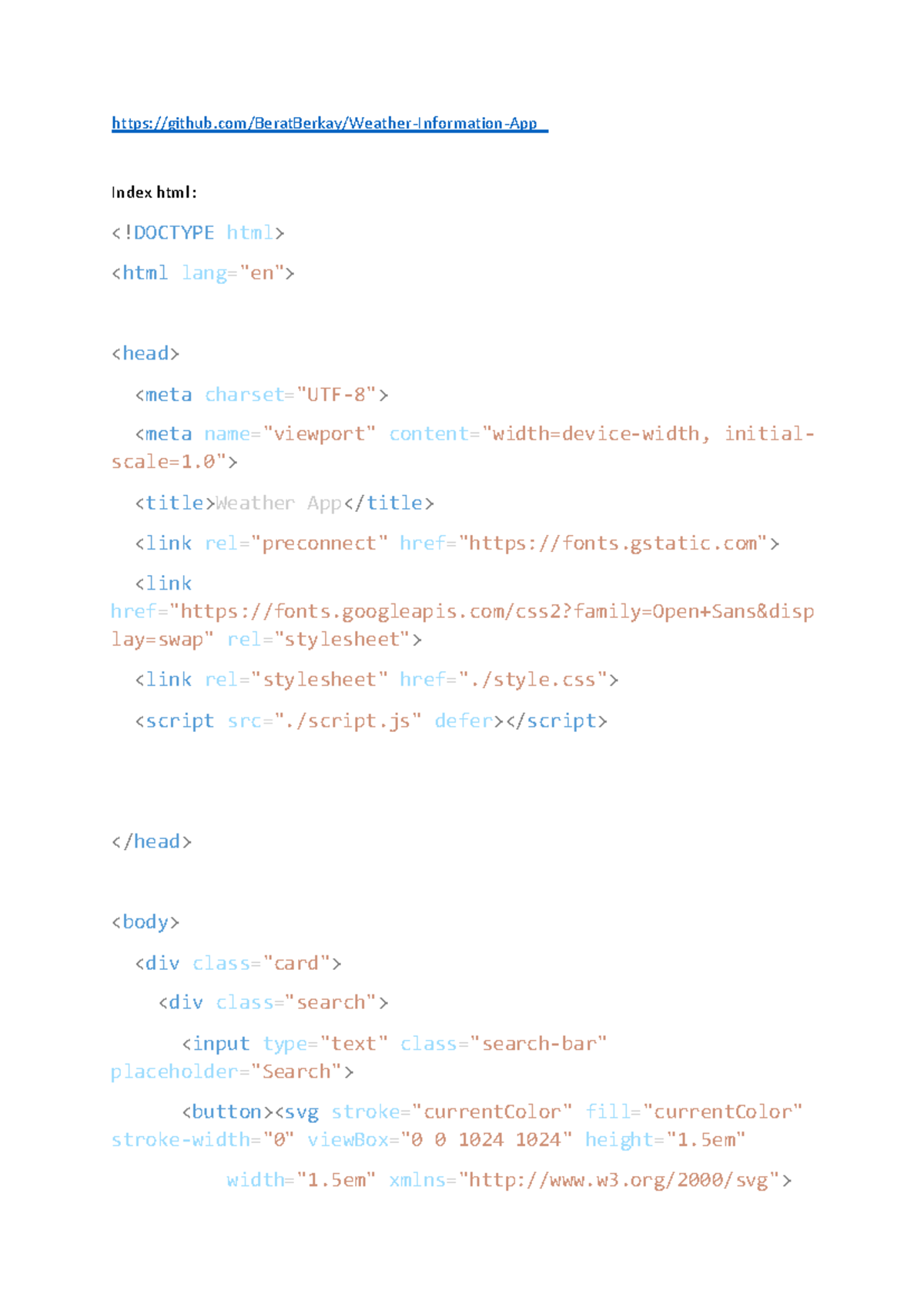 Weather App - github/BeratBerkay/Weather-Information-App_ Index html ...