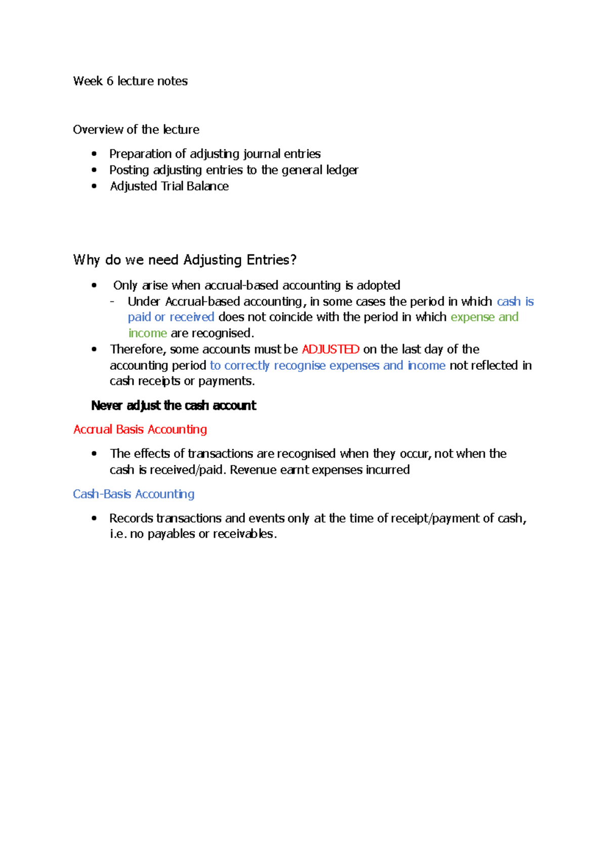 Week 6 lecture note - Just some notes i took - Week 6 lecture notes ...