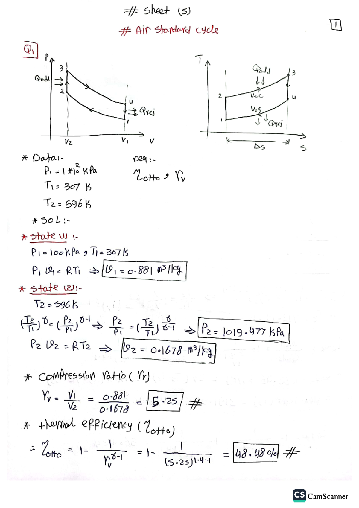 #Sheet 5 #Air standard cycles - Theory of Machines - Studocu