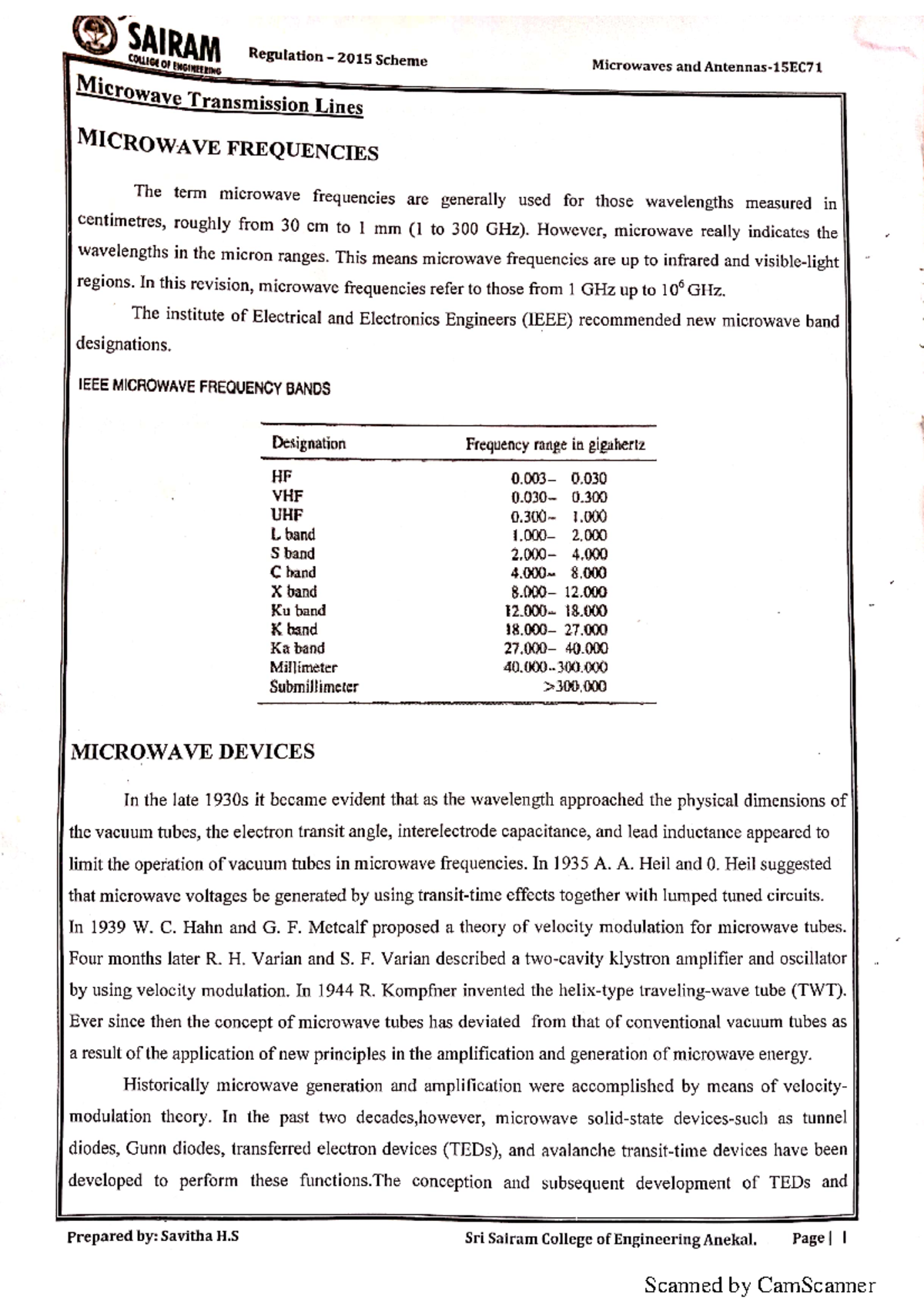 Microwave And Antennas 7th Sem ECE Module 1 - Studocu