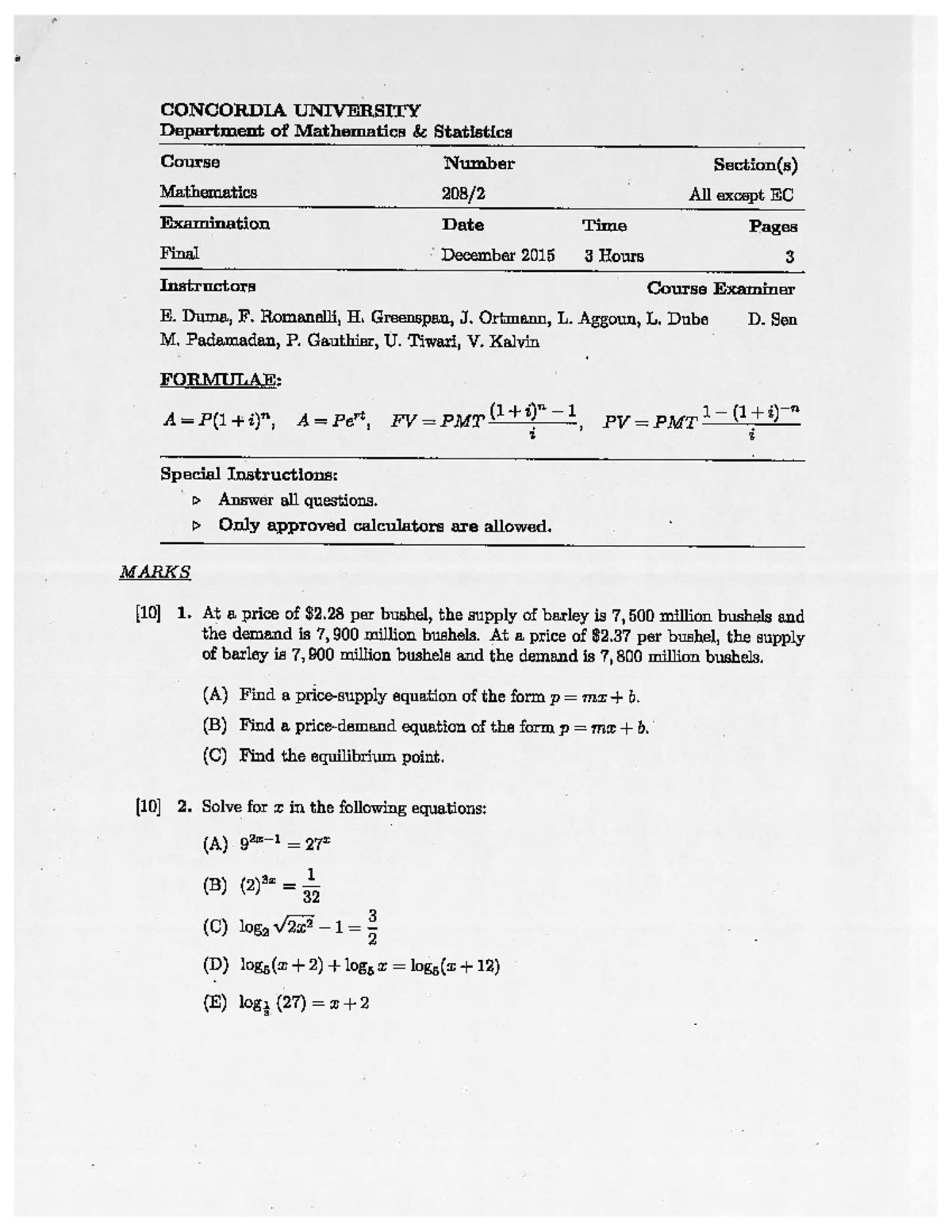 Final 2018 - MATH 208 - Studocu