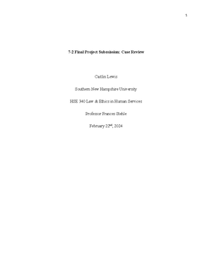 HSE 340 Final Project- Case Review - HSE 340 Final Project: Case Review ...