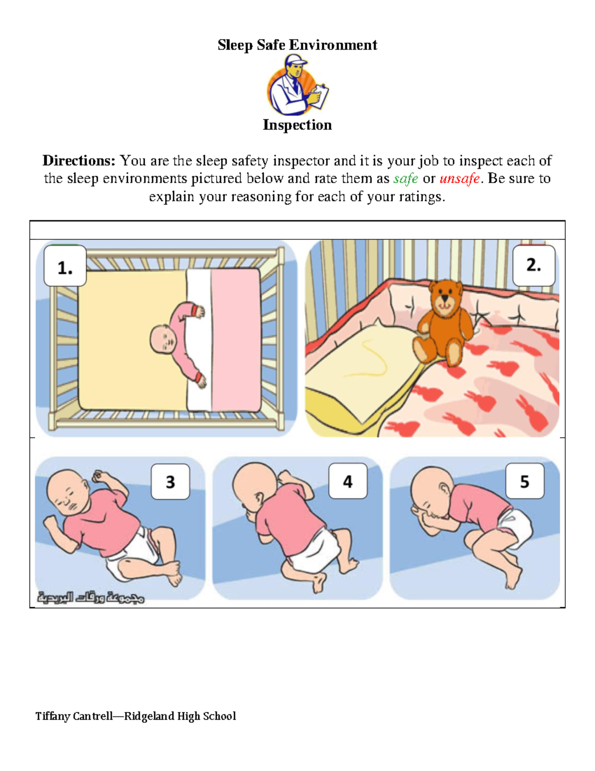 Sleep-Safe-Environment Inspection - Tiffany Cantrell—Ridgeland High ...