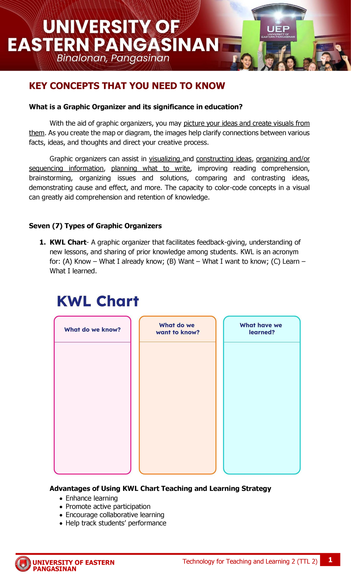 Graphic-Organizers - UNIVERSITY OF EASTERN Technology for Teaching and ...