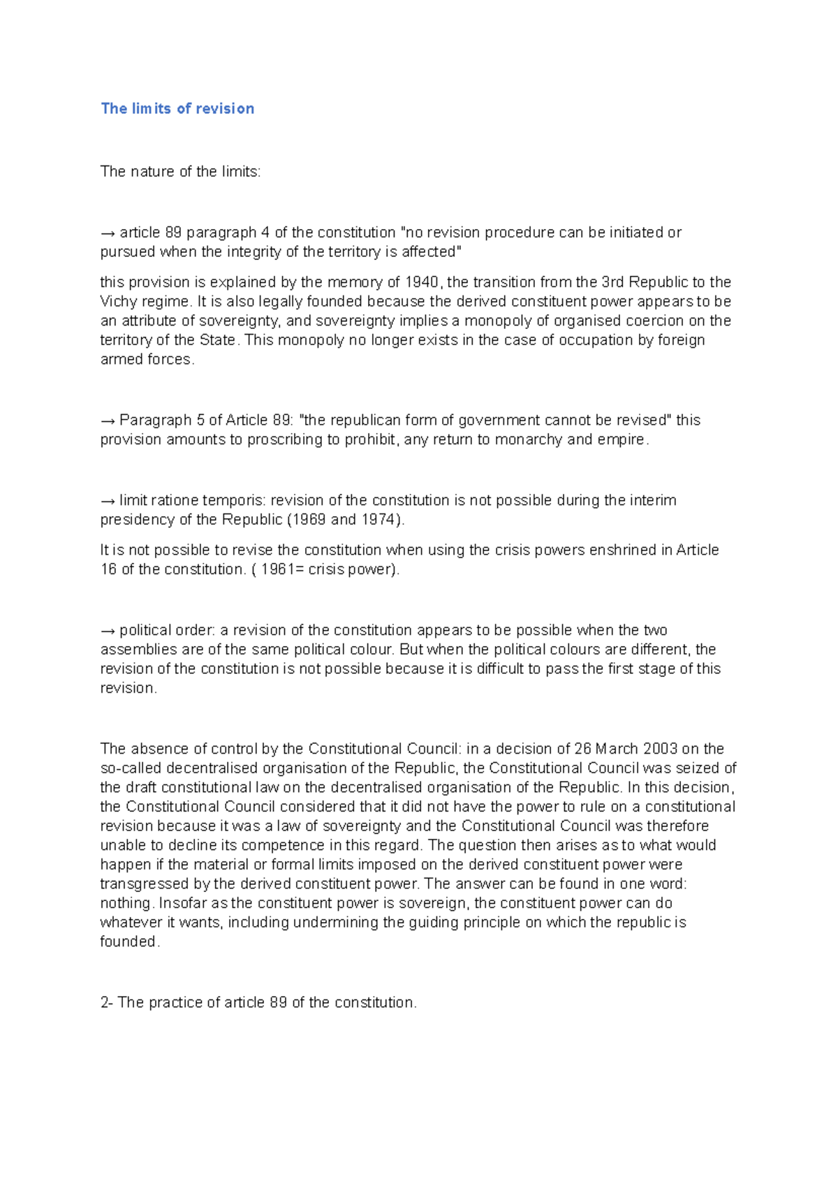 The limits of revision 2 - The limits of revision The nature of the ...