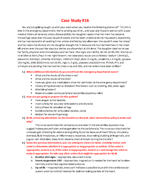 Case Study number 64 - Case Study N., a 79-year-old woman, arrives at ...