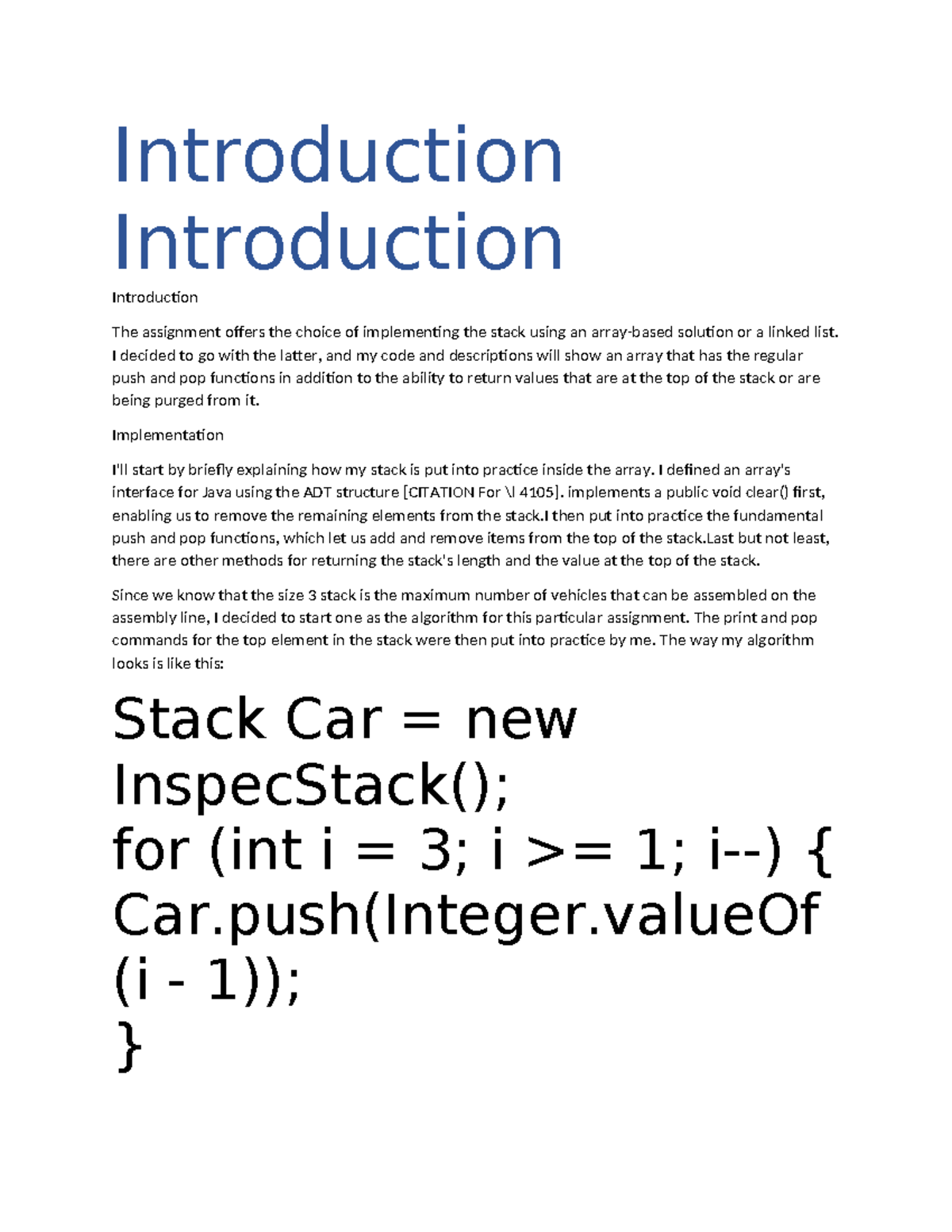 Written assignment 3 - Introduction Introduction Introduction The assignment offers the choice ...