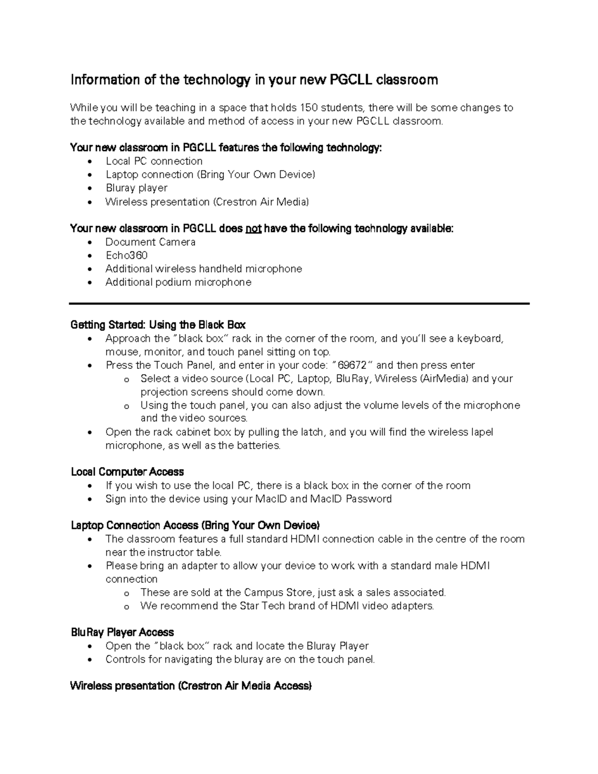 Campus Classroom Technologies Pgcll - Information of the technology in ...