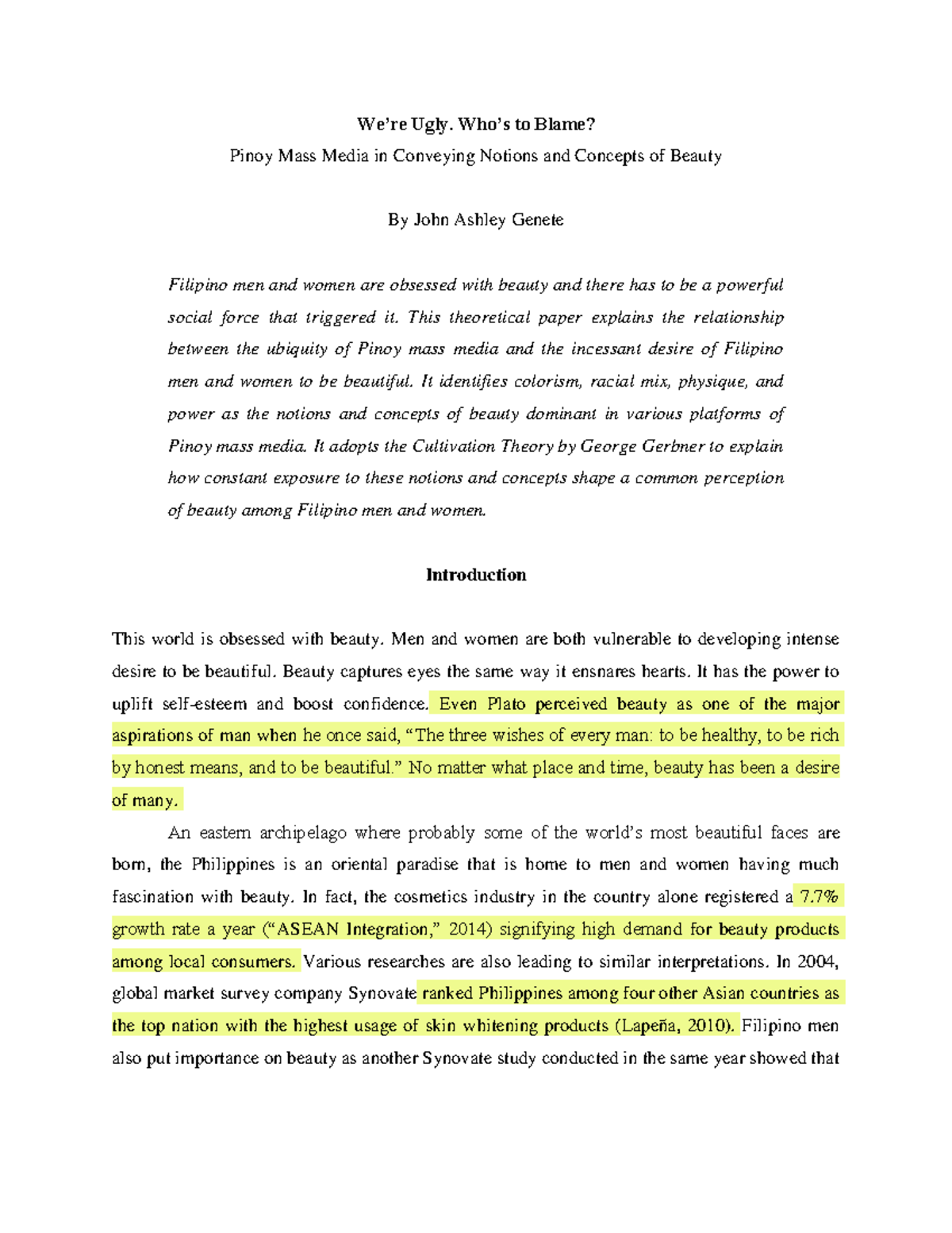 We re Ugly Who s to Blame Pinoy Mass Med - We’re Ugly. Who’s to Blame ...