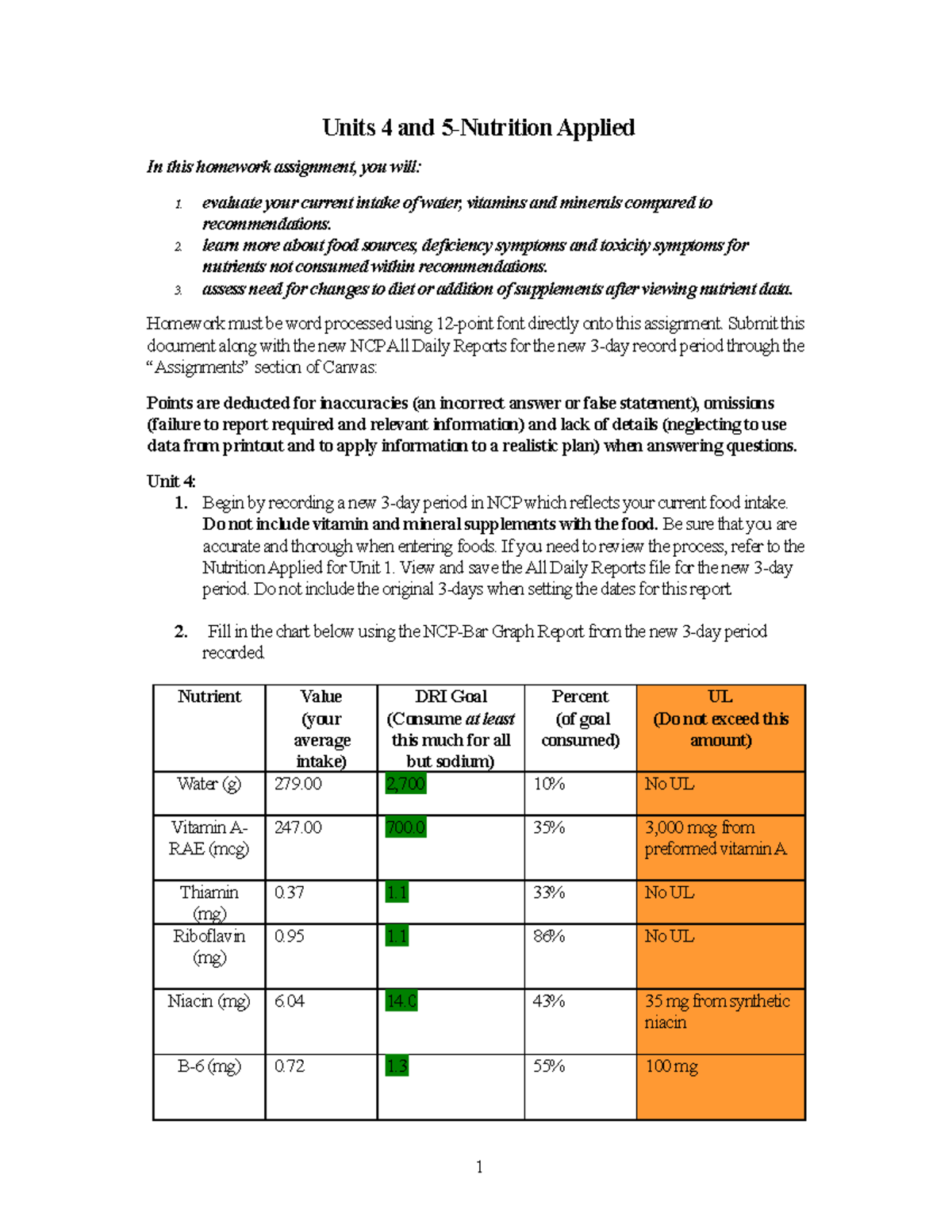 111NA4and5 - Nutrition applied homework answers. - Units 4 and 5 ...