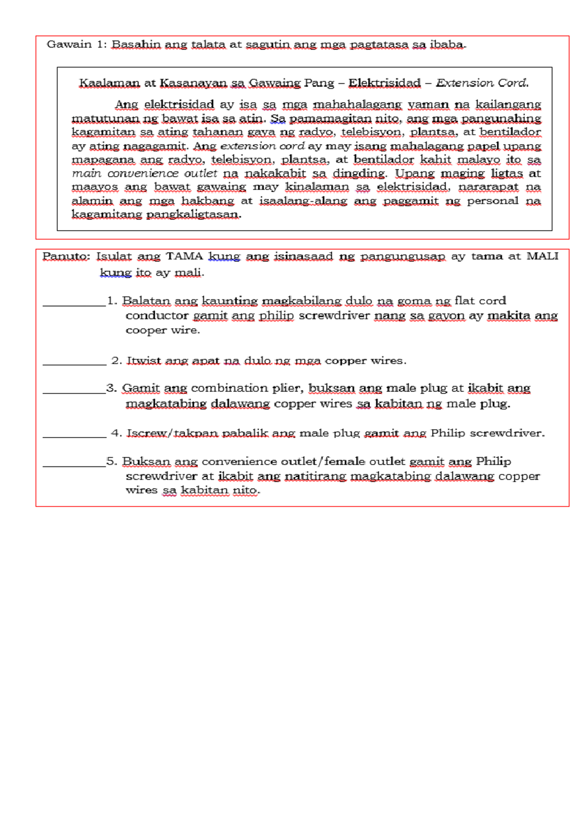 EPP-April-29-30-activities - Filipino-Elementary - Studocu