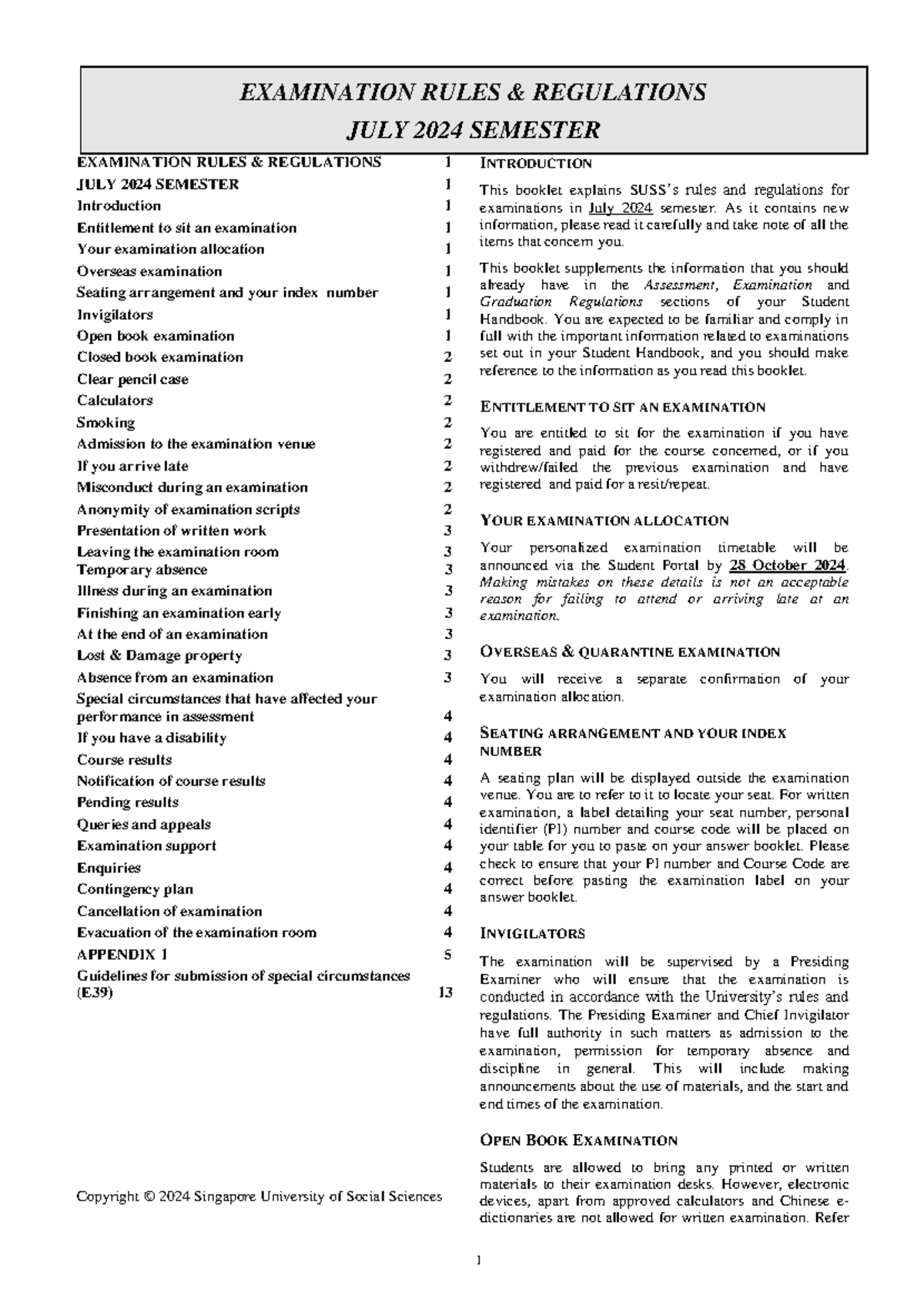 Examination rules and regulations 202407 - EXAMINATION RULES ...