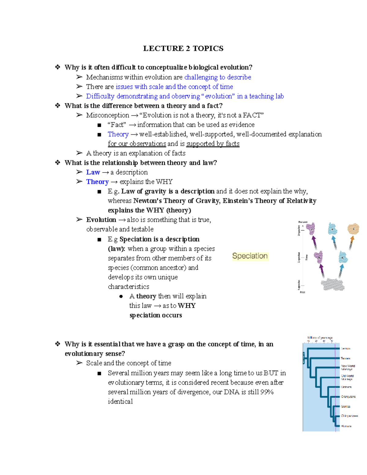 BIOB51 Lectures 2 & 3 Review - LECTURE 2 TOPICS Why is it often difficult to conceptualize - Studocu