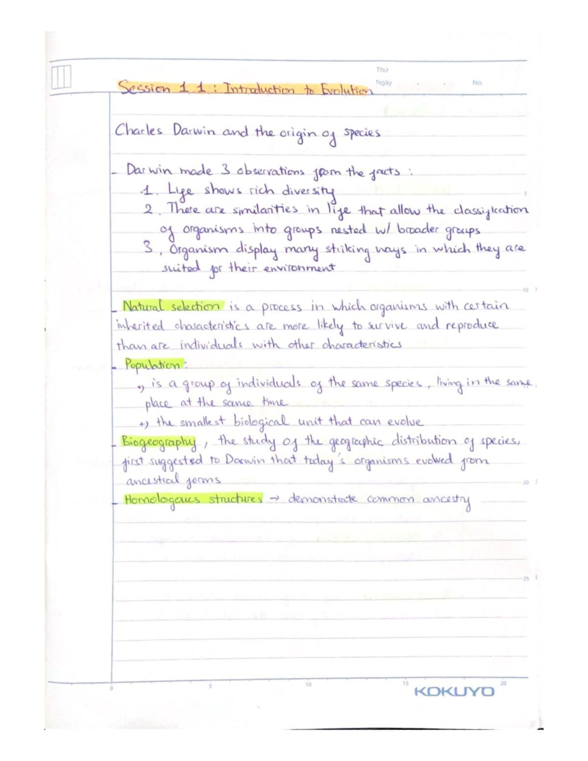 BIO101 notes ch.1 - ch - BIO101 - Studocu
