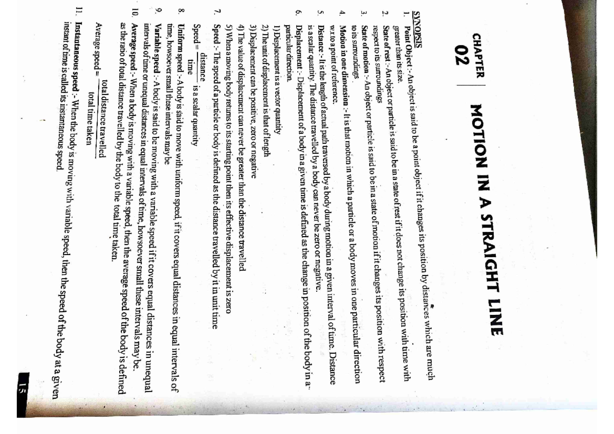 Document 46 - Motion in a straight line - Physics - Studocu