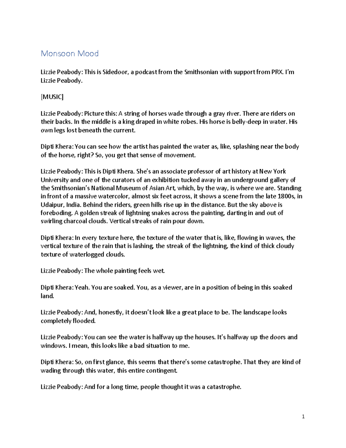 Season 9 episode 3 monsoon moon transcription - Monsoon Mood Lizzie ...