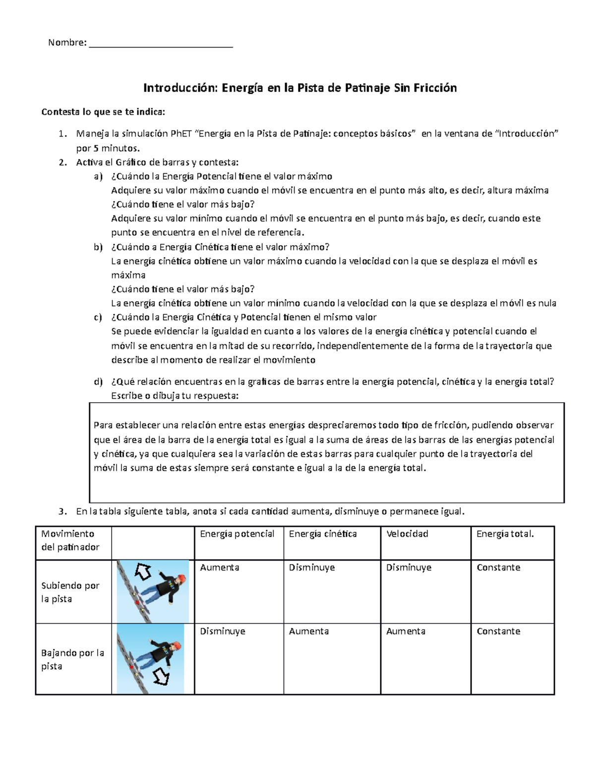 Introducción Energia cinetica, potencial y conservación de la energía ...