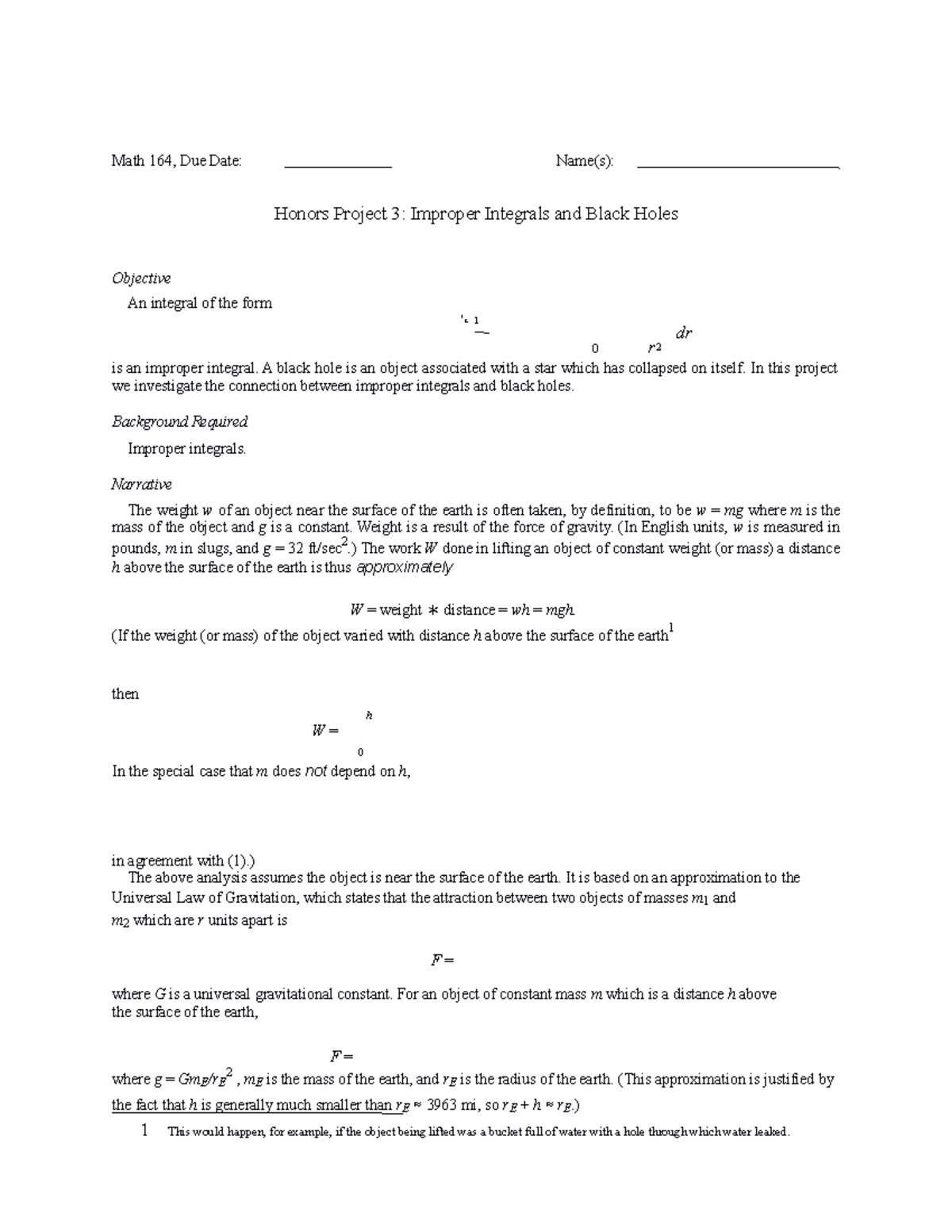 HP03 - Maple Honor Projects - Important files - Jeffrey Watt - Math 164 ...