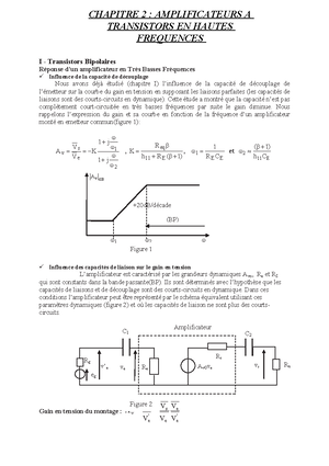 Chapitre 1 Amplificateurs à transistors en basses fréquences - Chapitre I : Amplificateurs à ...