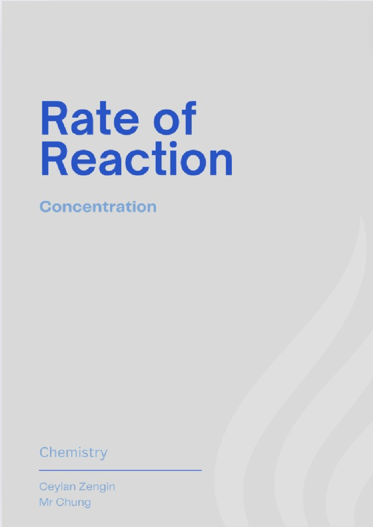 Rates of Chemical Reaction - Concentration - | Part A | Rates of ...