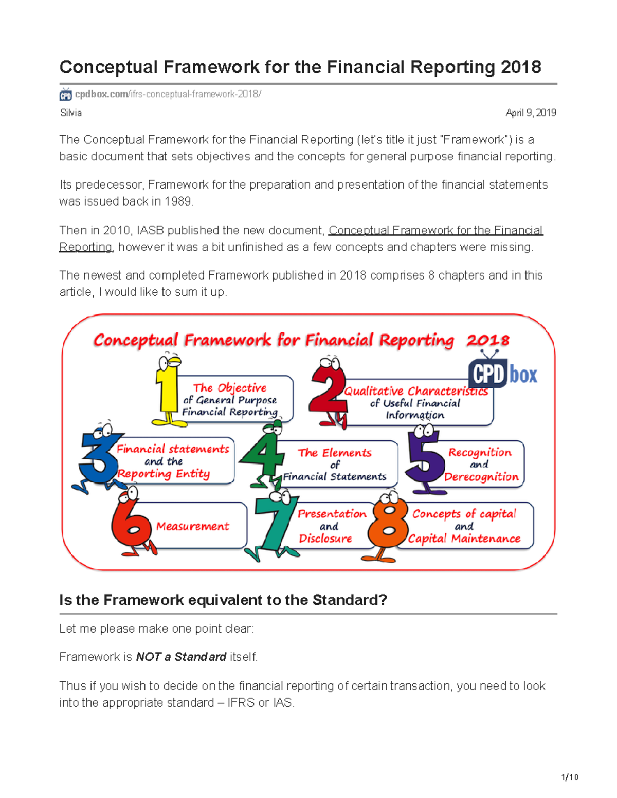 Conceptual Framework for the Financial Reporting 2018 - Its predecessor ...