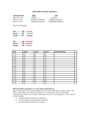ABG worksheet - abg workesheet - 1. ABGs: pH 7 PCO2 55 mmHg HCO3 28 mEq ...