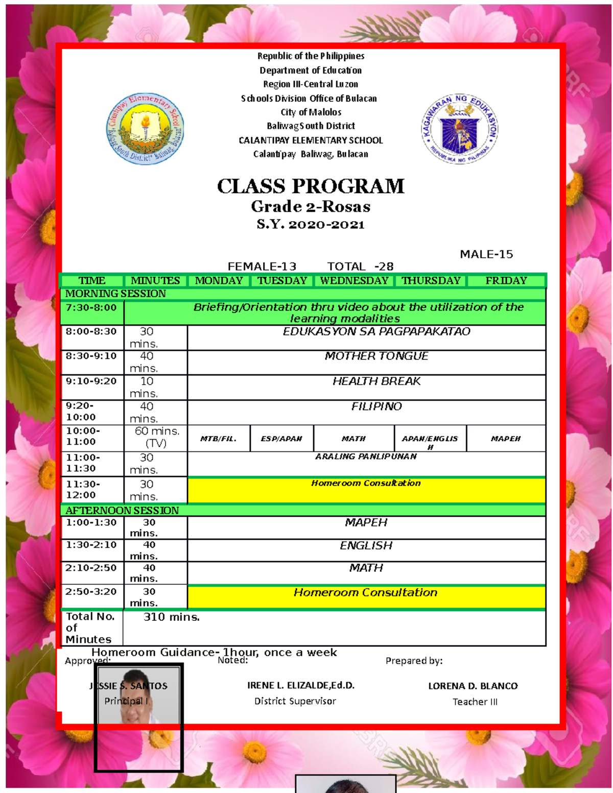 Class program 2020 2021 Copy - Republic of the Philippines Department ...