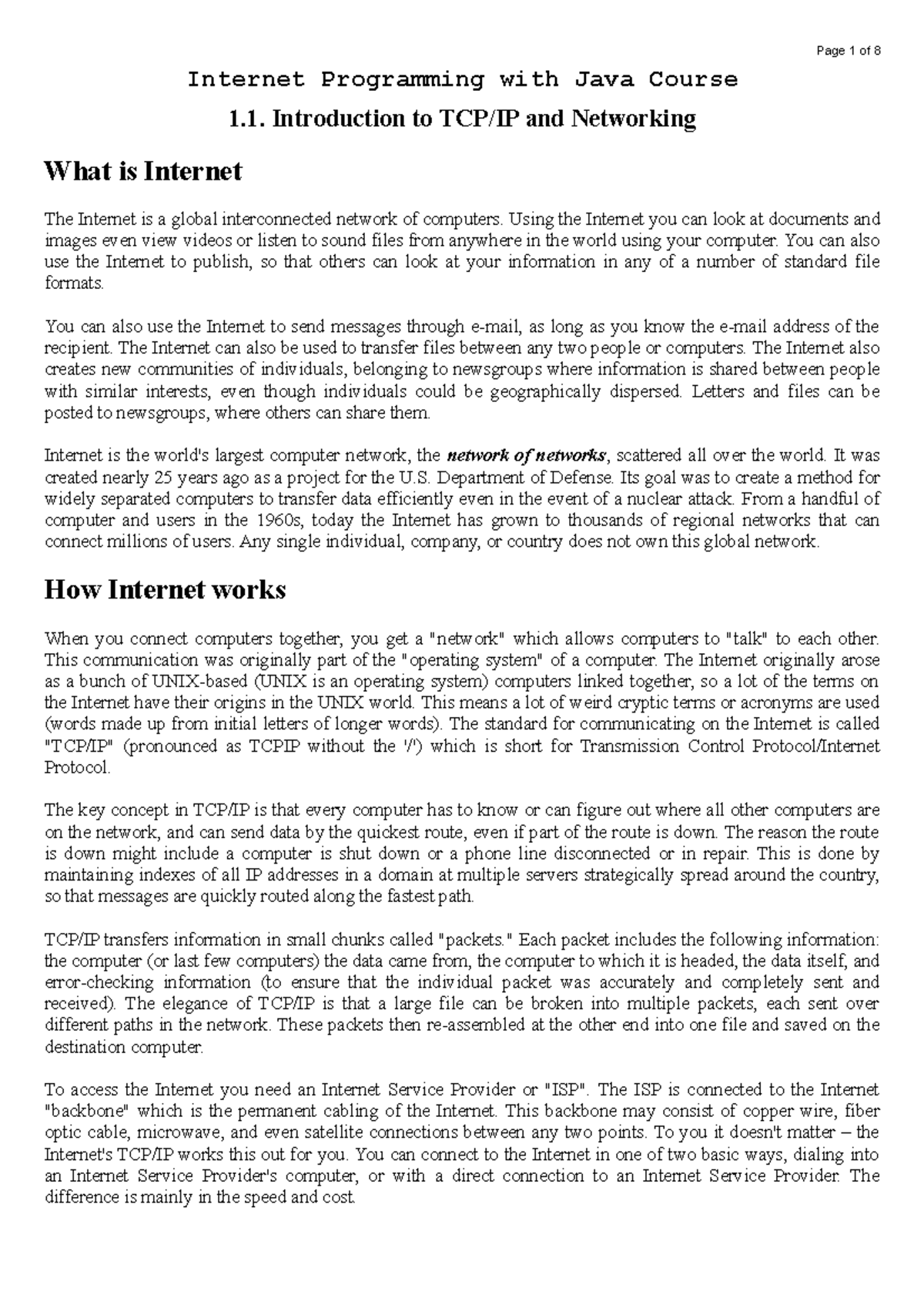 Inet Networking - Internet Programming with Java Course 1. Introduction ...