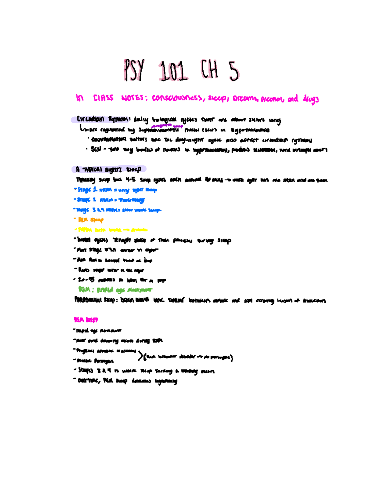 Psych chapter 5 - consciousness, sleep, dreams, alcohol, drugs, sleep ...