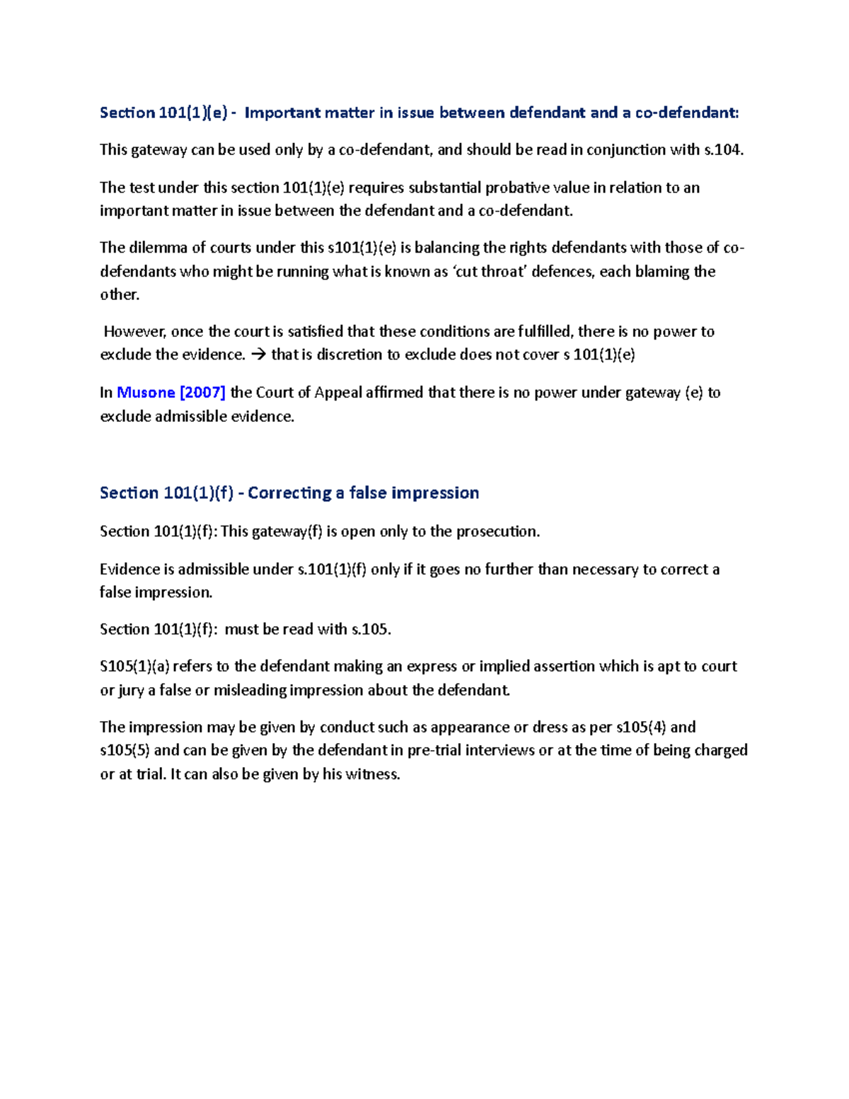 Bad character - gateways - Section 101(1)(e) - Important matter in ...