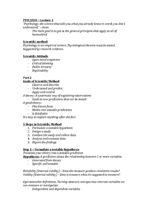 Tutorial 1 worksheet - PSYC1030 Week 1 Tutorial: Dissecting a Scientific Report (Part 1 ...