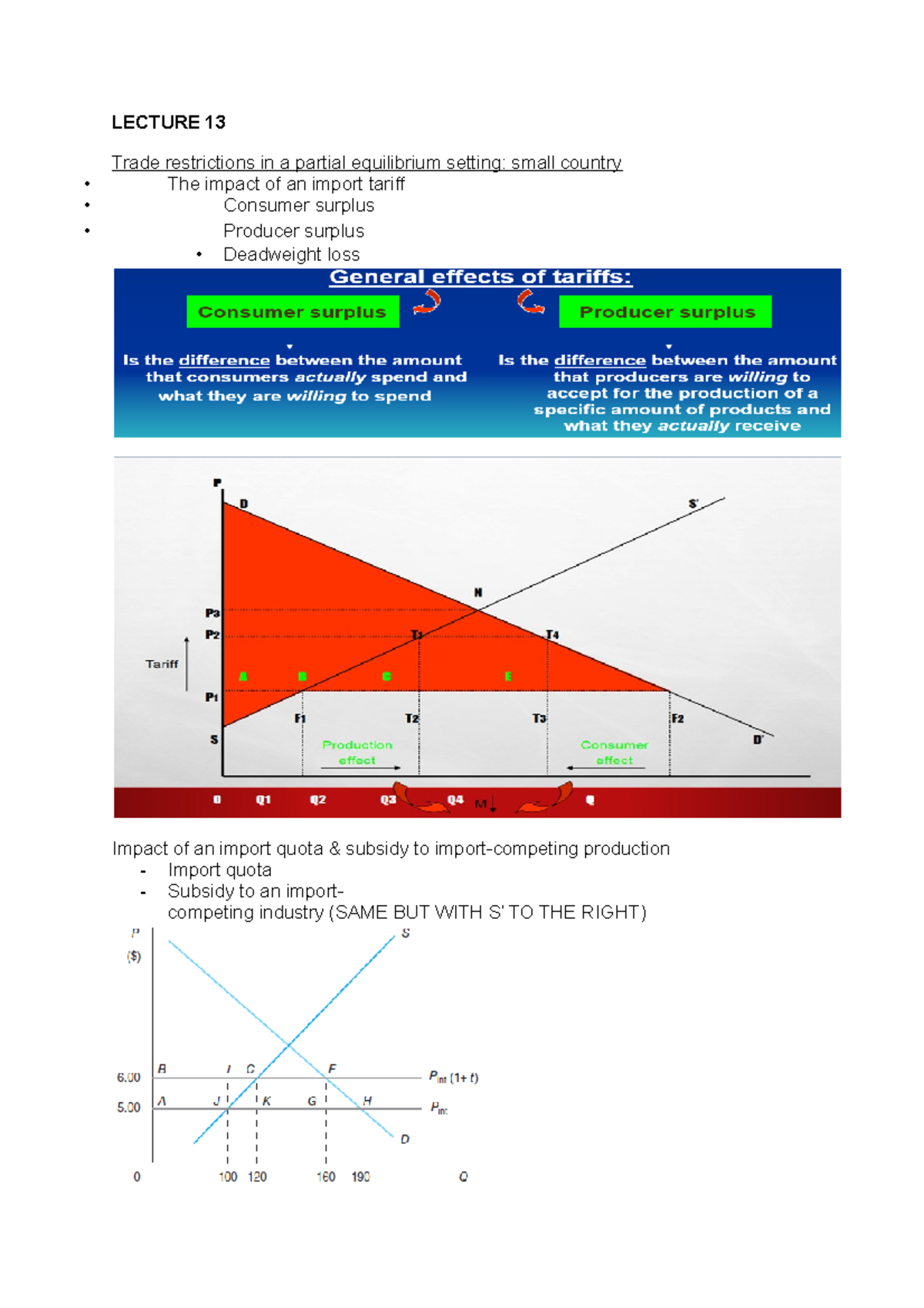 Notes TEST 3 - Book and other materials - LECTURE 13 Trade restrictions ...