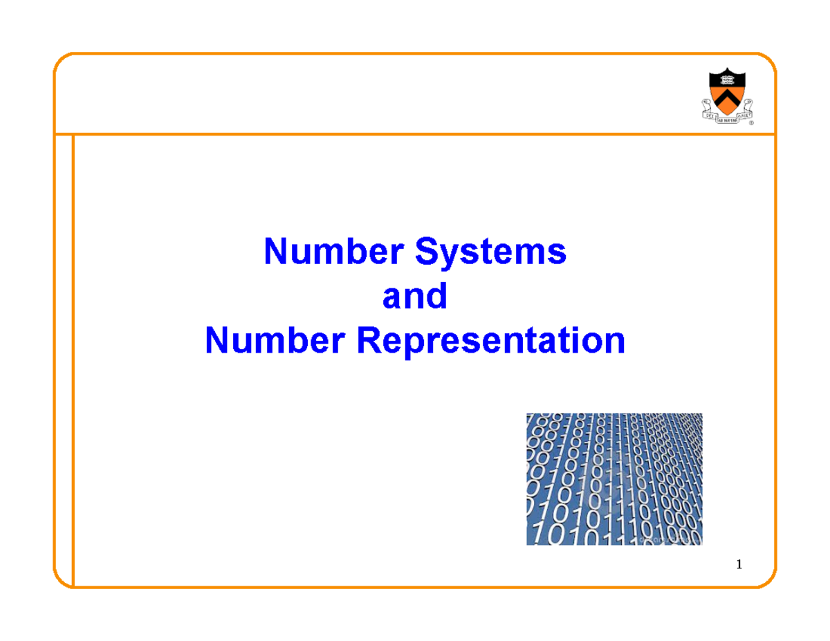 Lecture 07 03 Number Systems - Number Systems and Number Representation ...