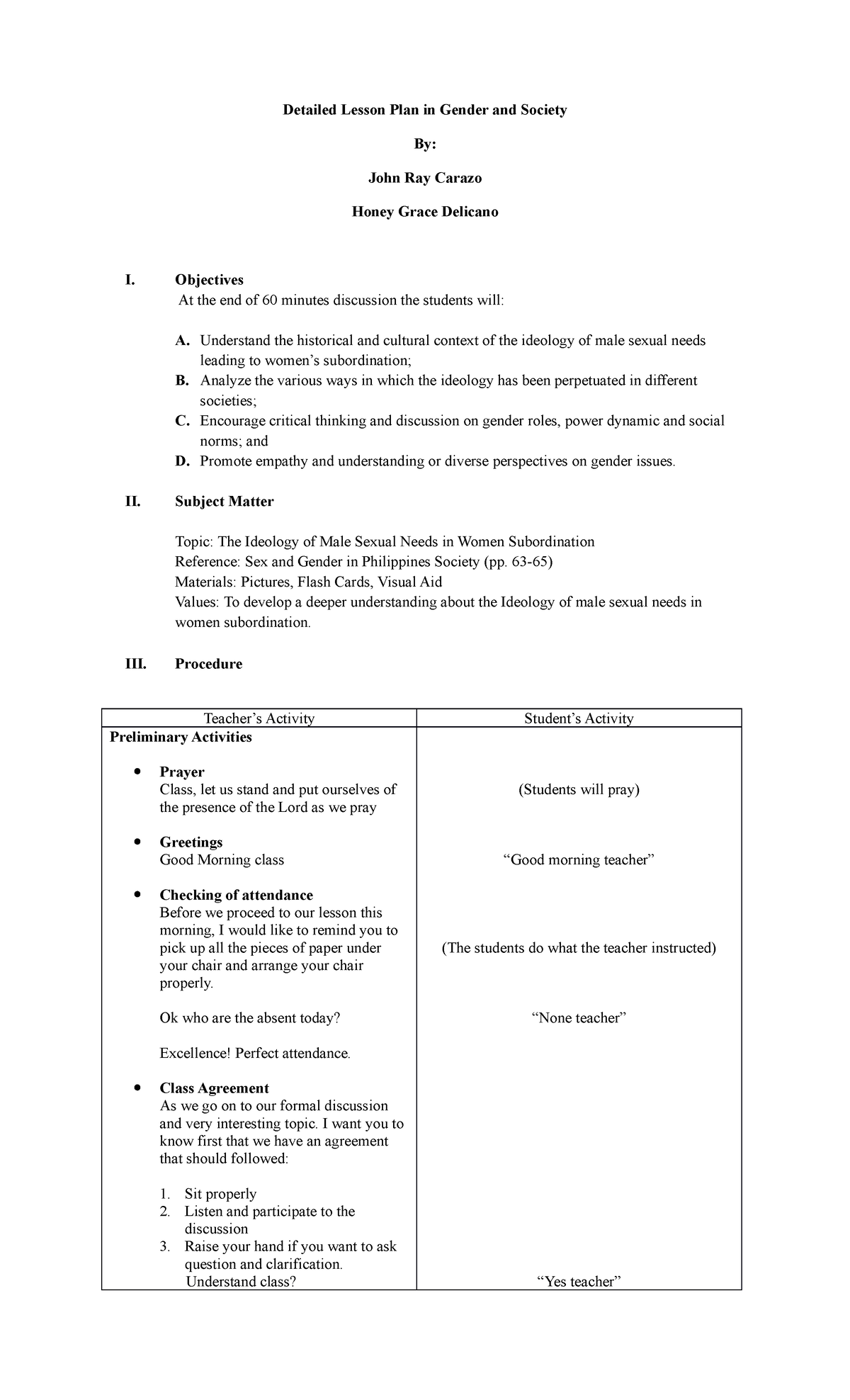 Detailed Lesson Plan in English - Detailed Lesson Plan in Gender and ...