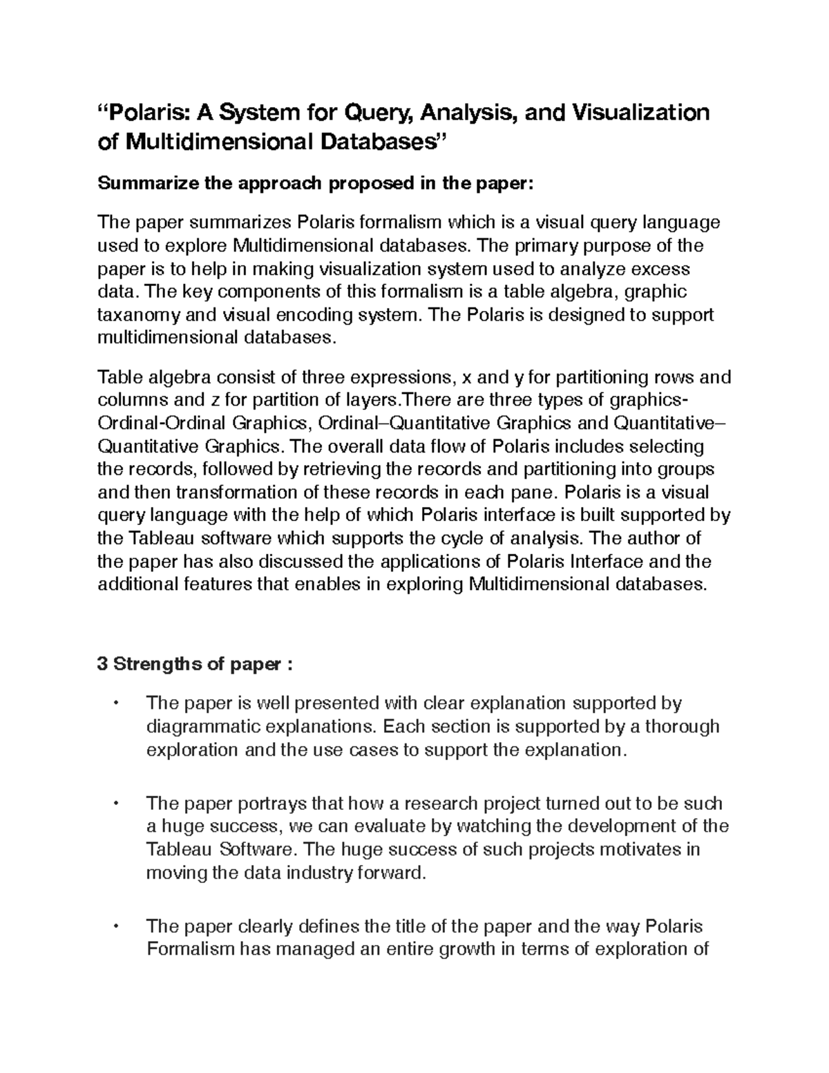 Polaris- A System for Query, Analysis, and Visualization of Multidimensional Databases ...