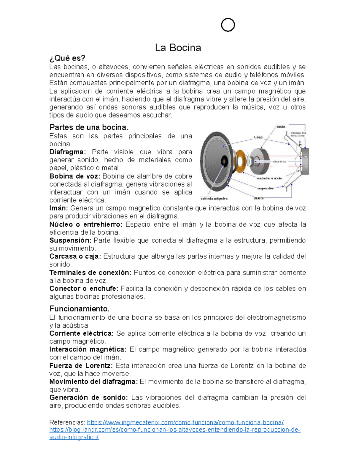 La Bocina investigacion - La Bocina ¿Qué es? Las bocinas, o altavoces ...
